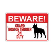 Beware Protected by Boston Terrier with Attitude Sign - Walmart.com