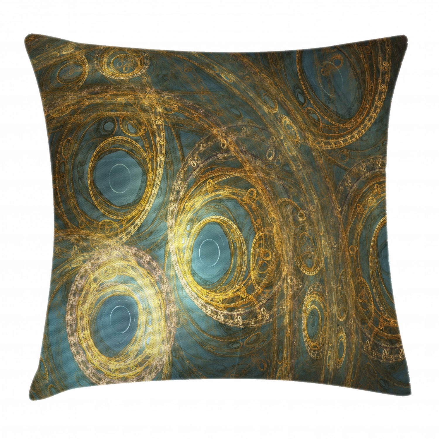 Steampunk Throw Pillow Cushion Cover, Fantasy Whirlwind Shaped Mechanic ...