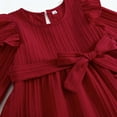 Glisme Girls Long Sleeve Dress Lace Trim Fit And Flare Party Dress ...