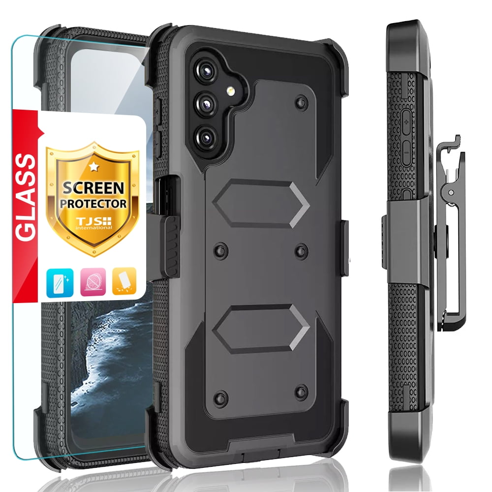 TJS for Samsung Galaxy A13 5G Phone Case, with Tempered Glass Screen ...