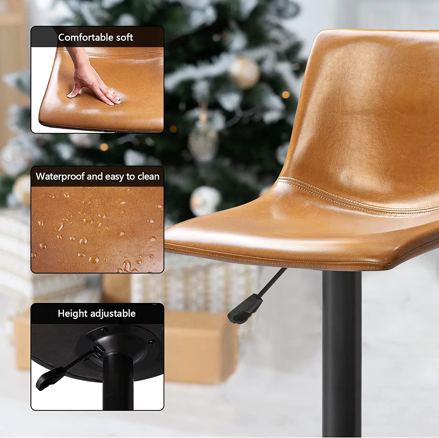 Buy Waleaf Swivel Bar Stools Set of 2 Counter Height Bar Stool, Height ...