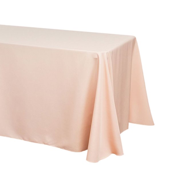 LinenTablecloth 90 x 132-Inch Rectangular Polyester Tablecloth with Rounded corners Peach ...
