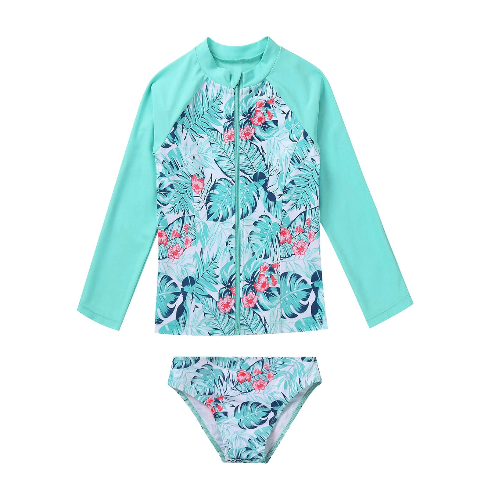 MSemis Kids Girls Beachwear Sun Protection Rash Guard Shirt Bikini Set ...