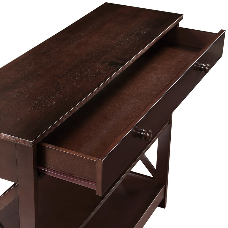 Convenience Concepts Oxford Console Table with Drawer in Espresso Wood Finish