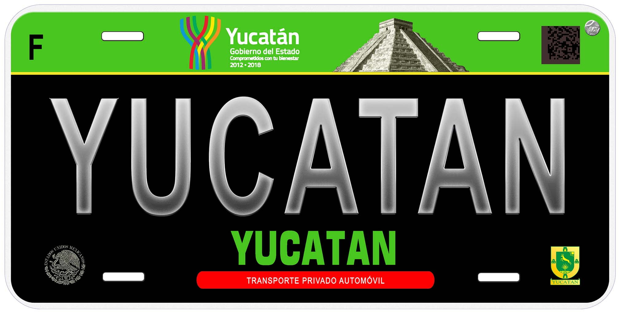 Black Yucatan Mexico Novelty Car License Plate - Walmart.com