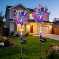 AOOOWER Automatic Rotating Solar Windmill Light With Rainbow Effect For ...