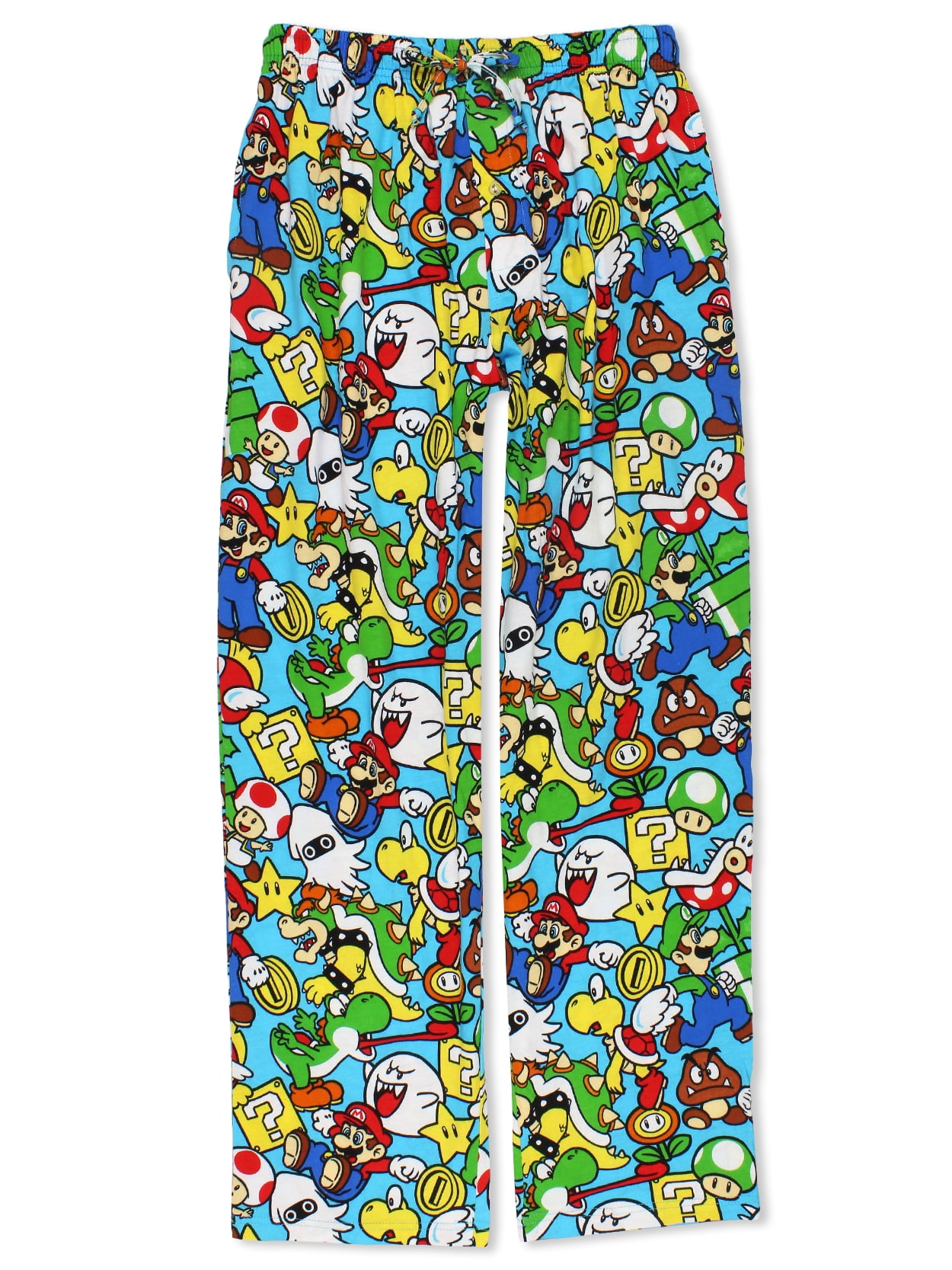 Super Mario Brothers Luigi Bowser Mens Button Fly Cotton Pajama Sleep ...