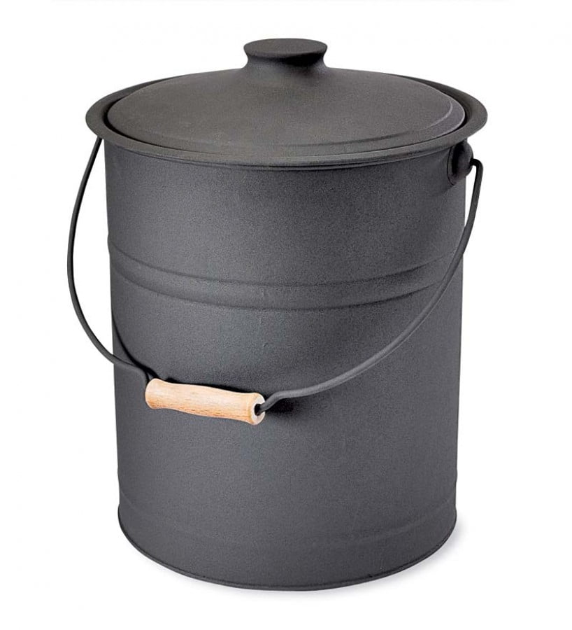 Plow & Hearth Double Bottom Galvanized Steel Ash Bucket with Handle ...