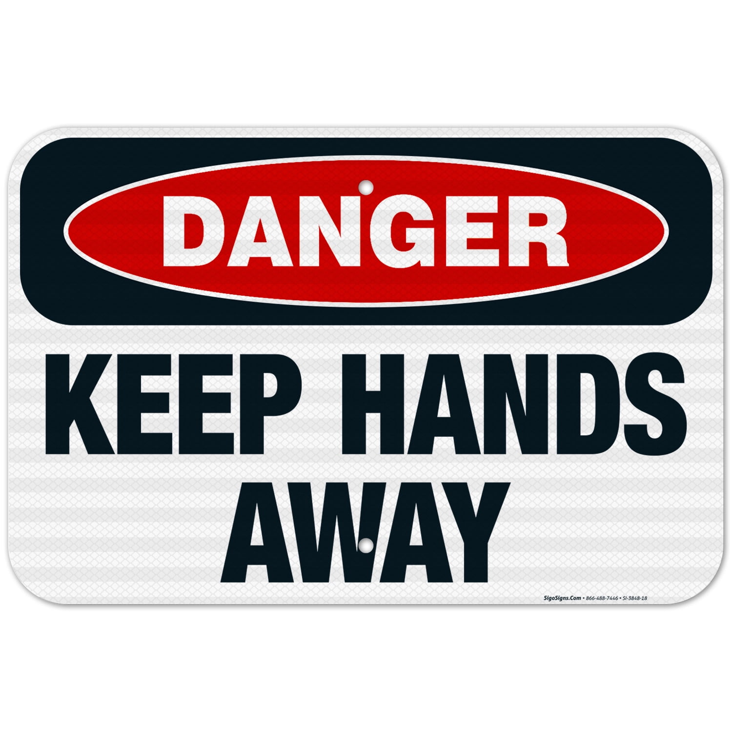 Danger Keep Hands Away Sign, OSHA Danger Sign, 12x18 Reflective ...