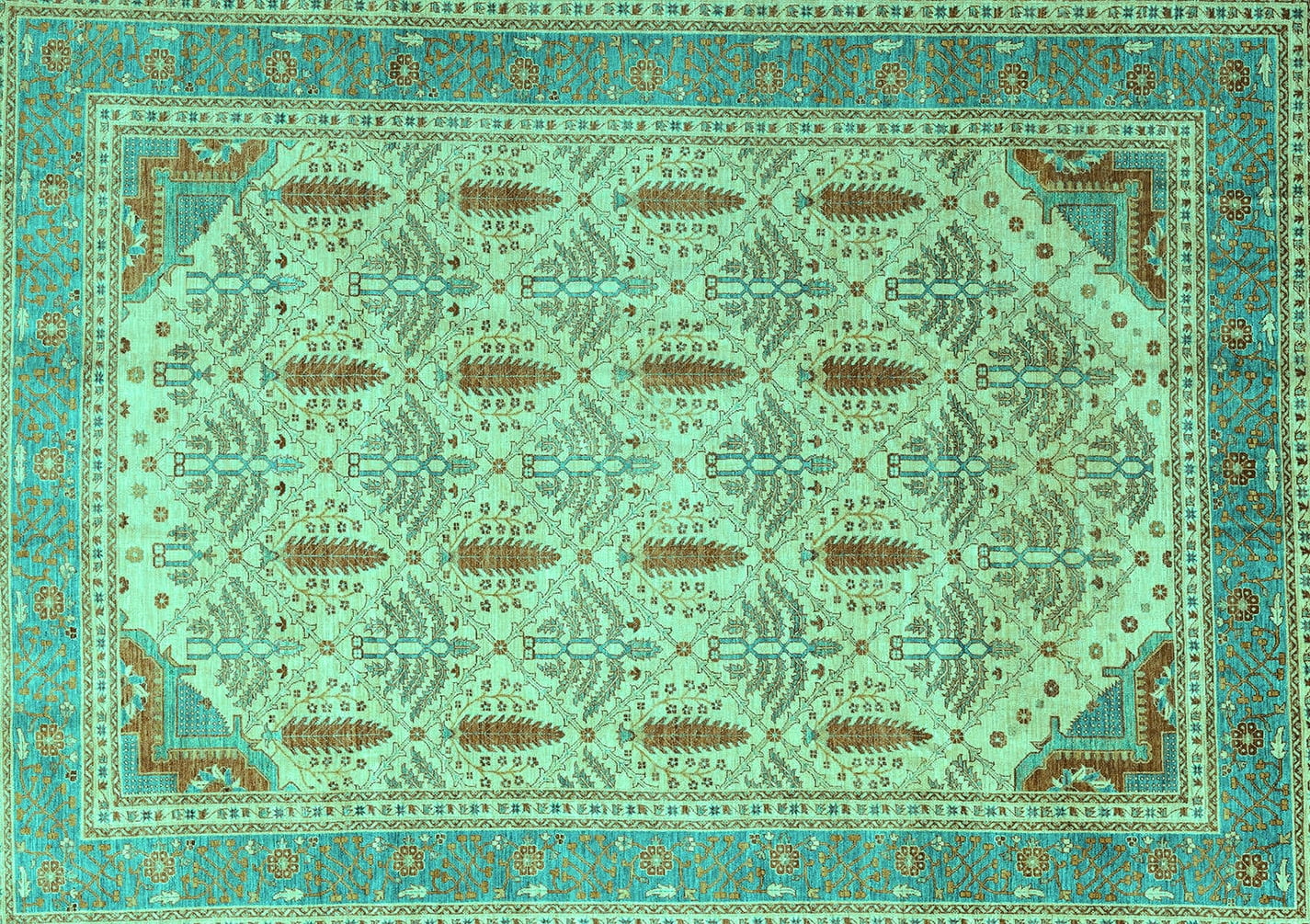 Ahgly Company Indoor Rectangle Abstract Turquoise Blue Modern Area Rugs ...