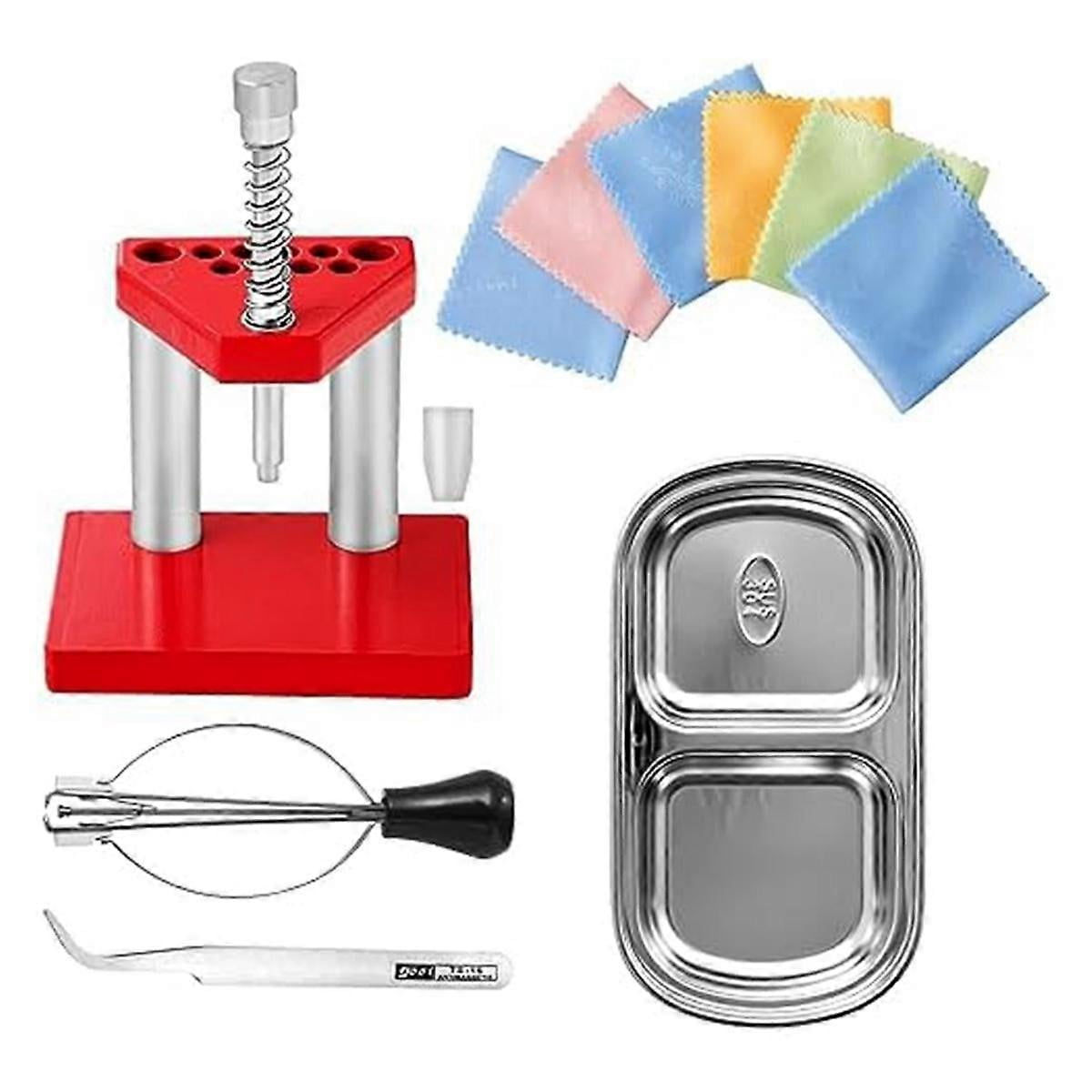 Juego de extractor de émbolo para reloj + 3 paños de limpieza + pinzas ...