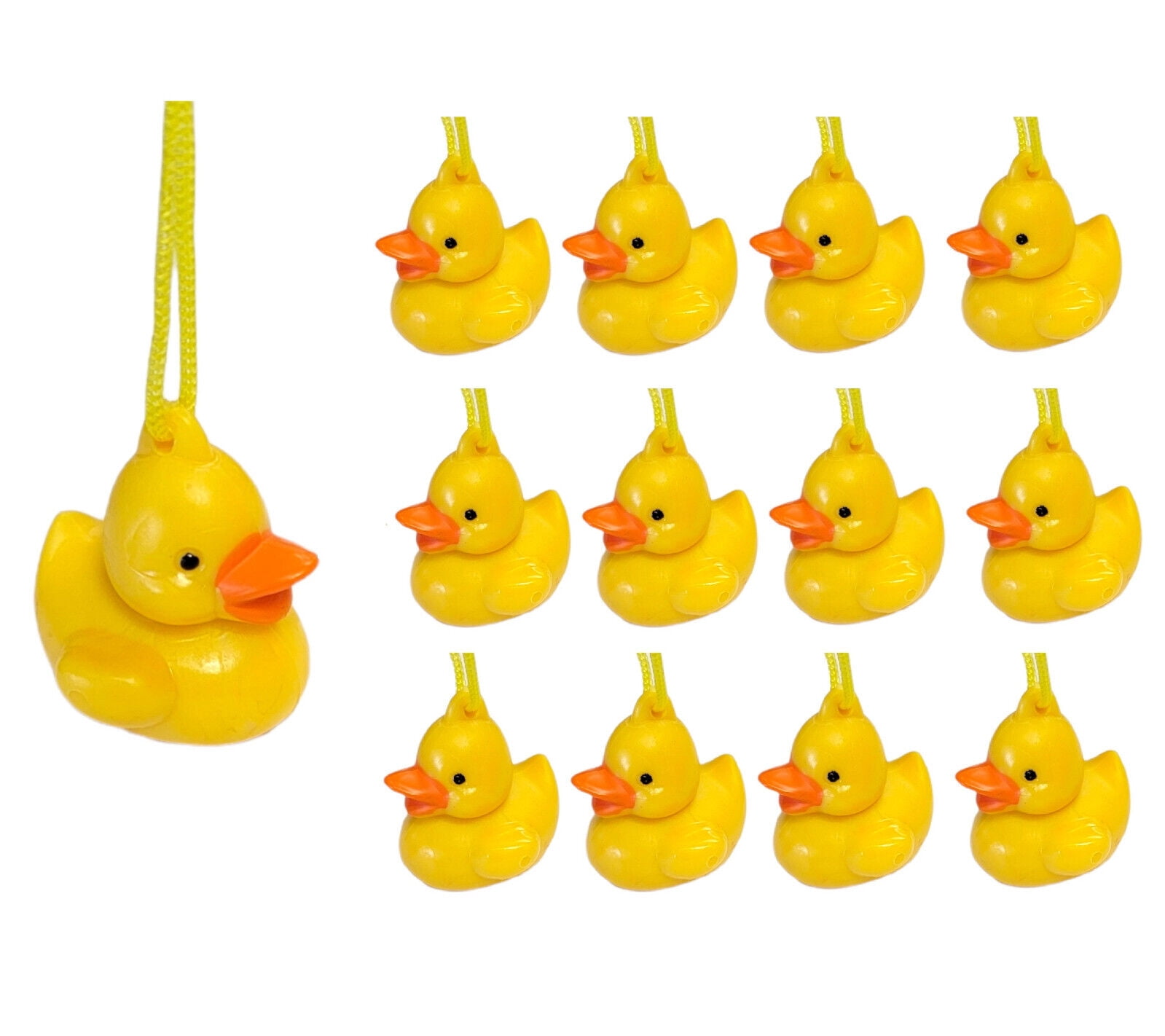 Cool Classic Mini Duck Necklaces (12 Pack) Yellow Duckies. Plastic ...