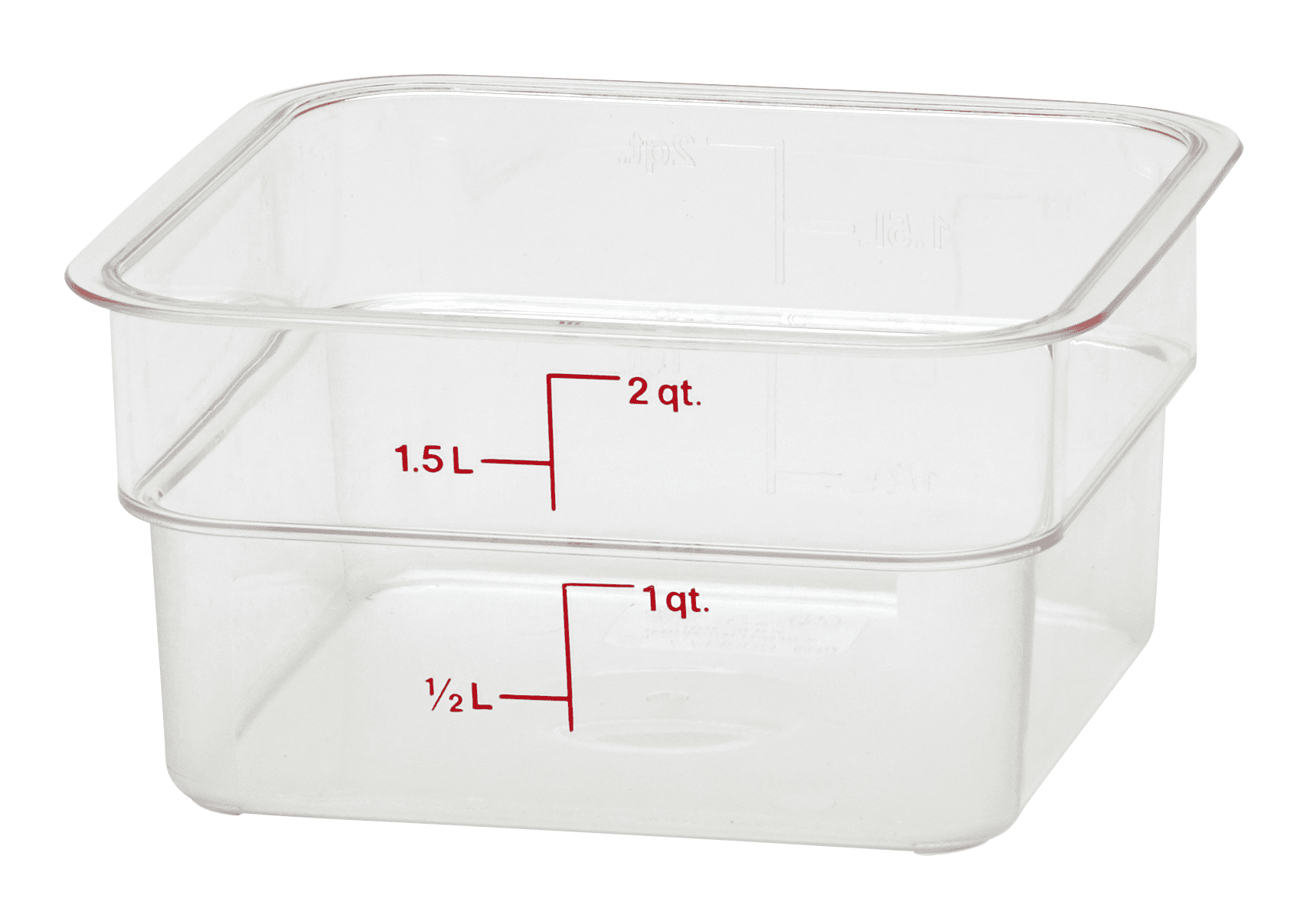 Cambro Clear 2QT Square Food Container 2SFSCW135 - Walmart.com