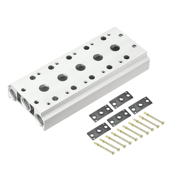 1/4" PT 5 Row Aluminum Manifold Solenoid Air Pneumatic Valve Base ...