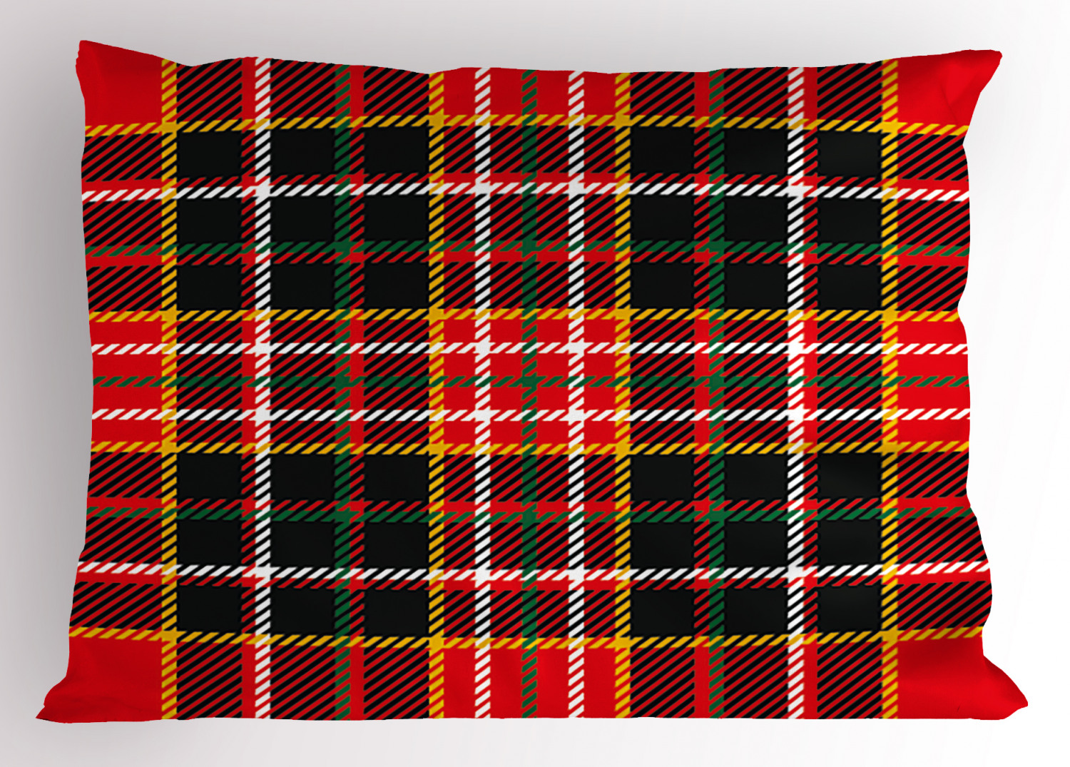 Red Plaid Pillow Sham Vertical And Horizontal Lines Tartan Backdrop red-plaid-pillow-sham-vertical-and-horizontal-lines-tartan-backdrop