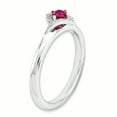 Created Ruby and Diamond Sterling Silver Polished Ring - Walmart.com