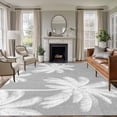 Grey Palm Trees Washable Area Rug 5x7 Summer Beach Tropical Farmhouse ...