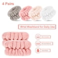 BESTSKY 4 Pairs Wrist Bands for Washing Face Wrist Spa Microfiber Wash ...