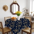 Abstract Star on Navy Blue Table Cloth 54x54in, Waterproof Square ...