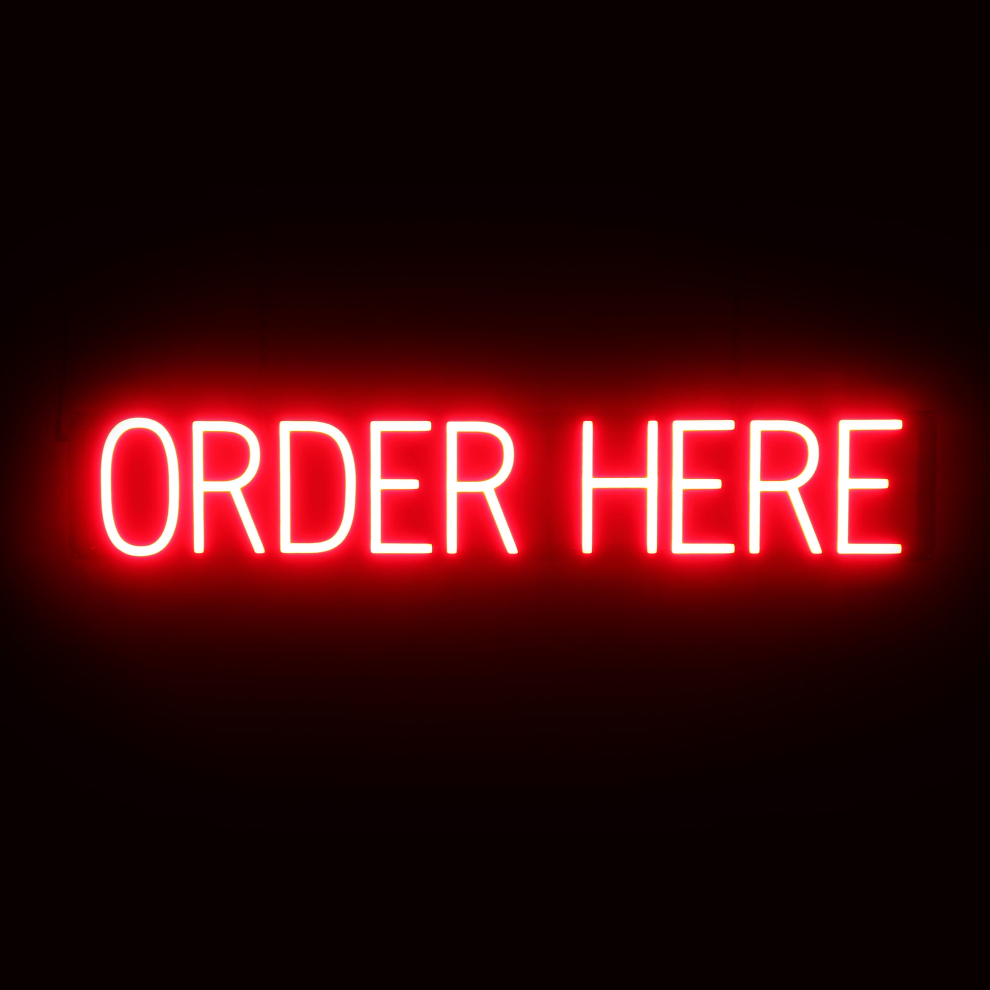 SpellBrite ORDER HERE LED Sign for Business. 36.2" x 6.3" Red ORDER ...