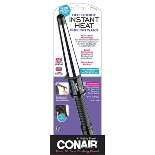 Conair Hot Sticks Instant Heat Curling Wand 3/4" to 1 1/4" - Walmart ...