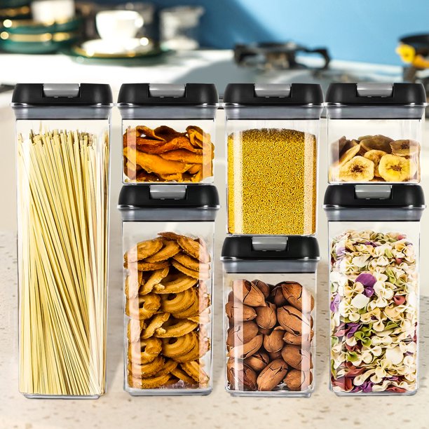 Food Storage Containers - Set of 7 Piece Pasta, Sugar, Flour & Cereal ...