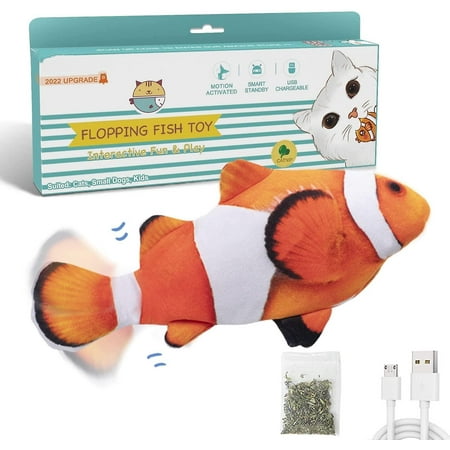 Flopping Fish 10.5", Upgraded For 2022, Moving Cat Kicker Toy, Floppy ...
