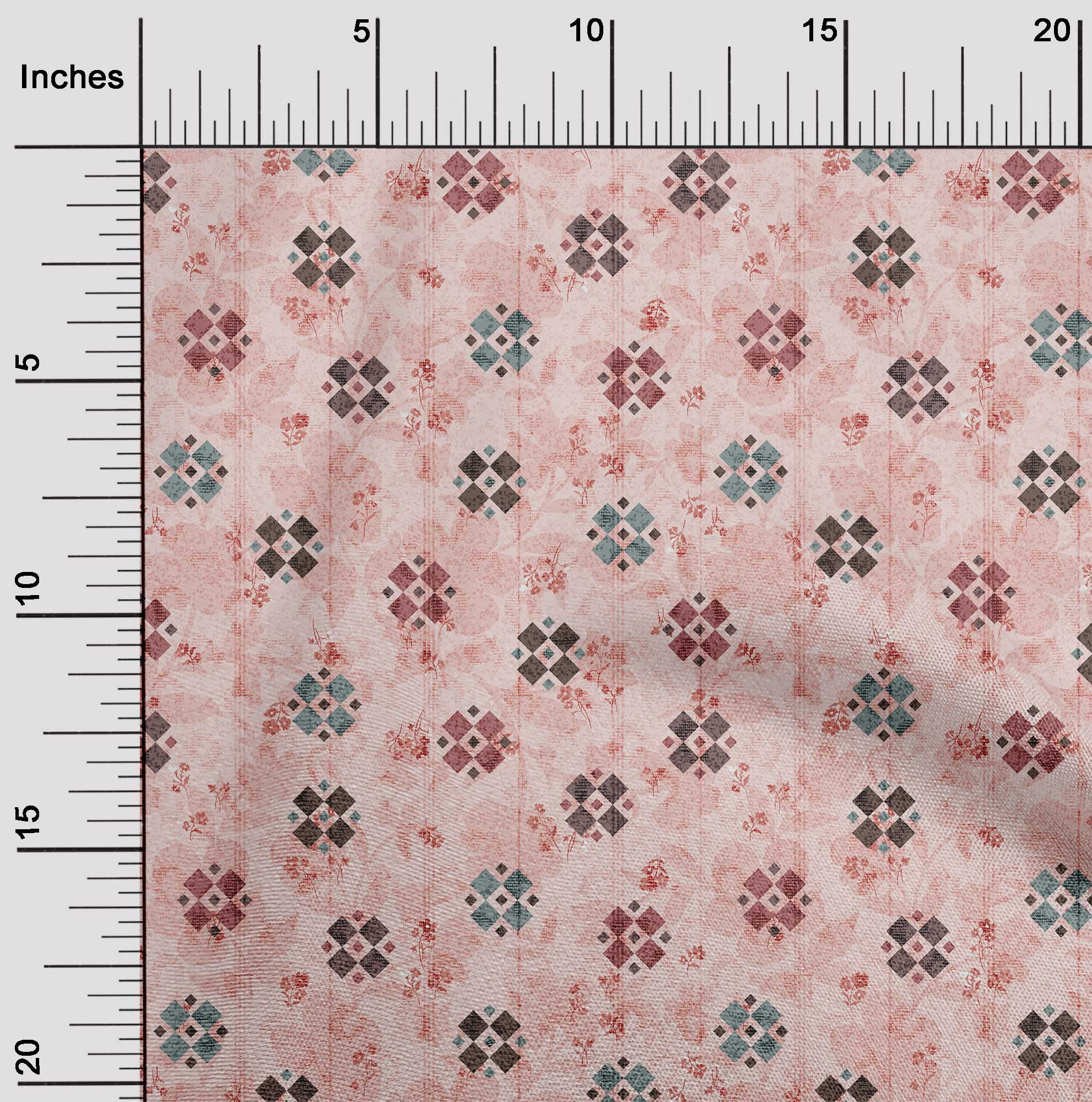 oneOone Cotton Poplin Pale Pink Fabric Geometric Diy Clothing Quilting ...