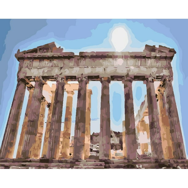 DIY Oil Painting Archaeological site Roman temple Sky Ancient greek ...