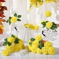 25 Pack artificial foam roses with stems for wedding DIY bouquets ...
