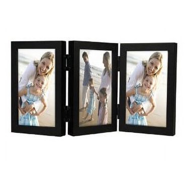 Antique Brass 5x7 Hinged Triple Picture Frame - Bead Border Design ...