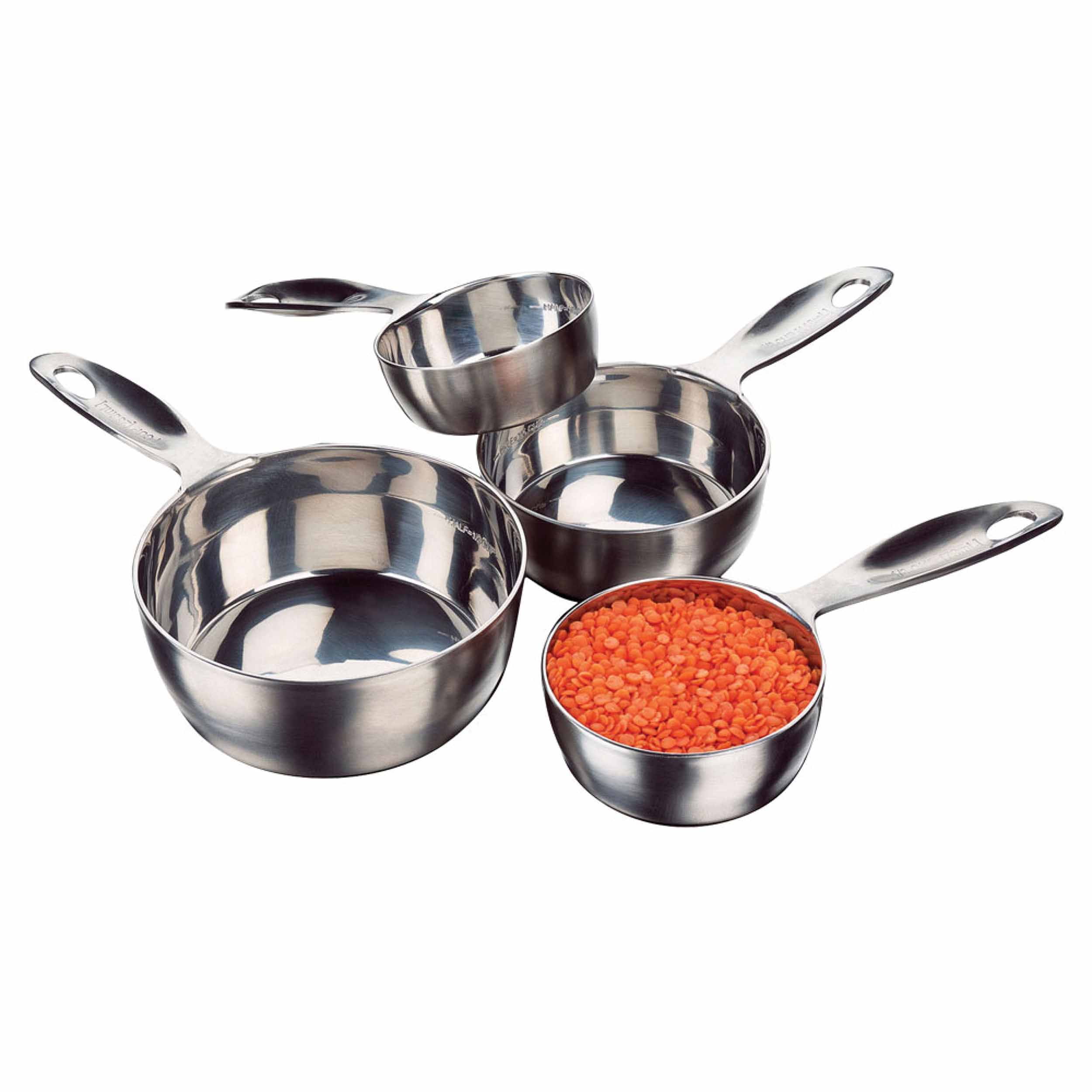 Amco 4-Piece Stainless Steel Measuring Cup Set,Dishwasher Safe ... Amco 4-Piece Stainless Steel Measuring Cup Set,Dishwasher Safe ...