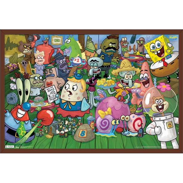 Nickelodeon Spongebob - Character Wall Poster, 22.375" x 34", Framed ...