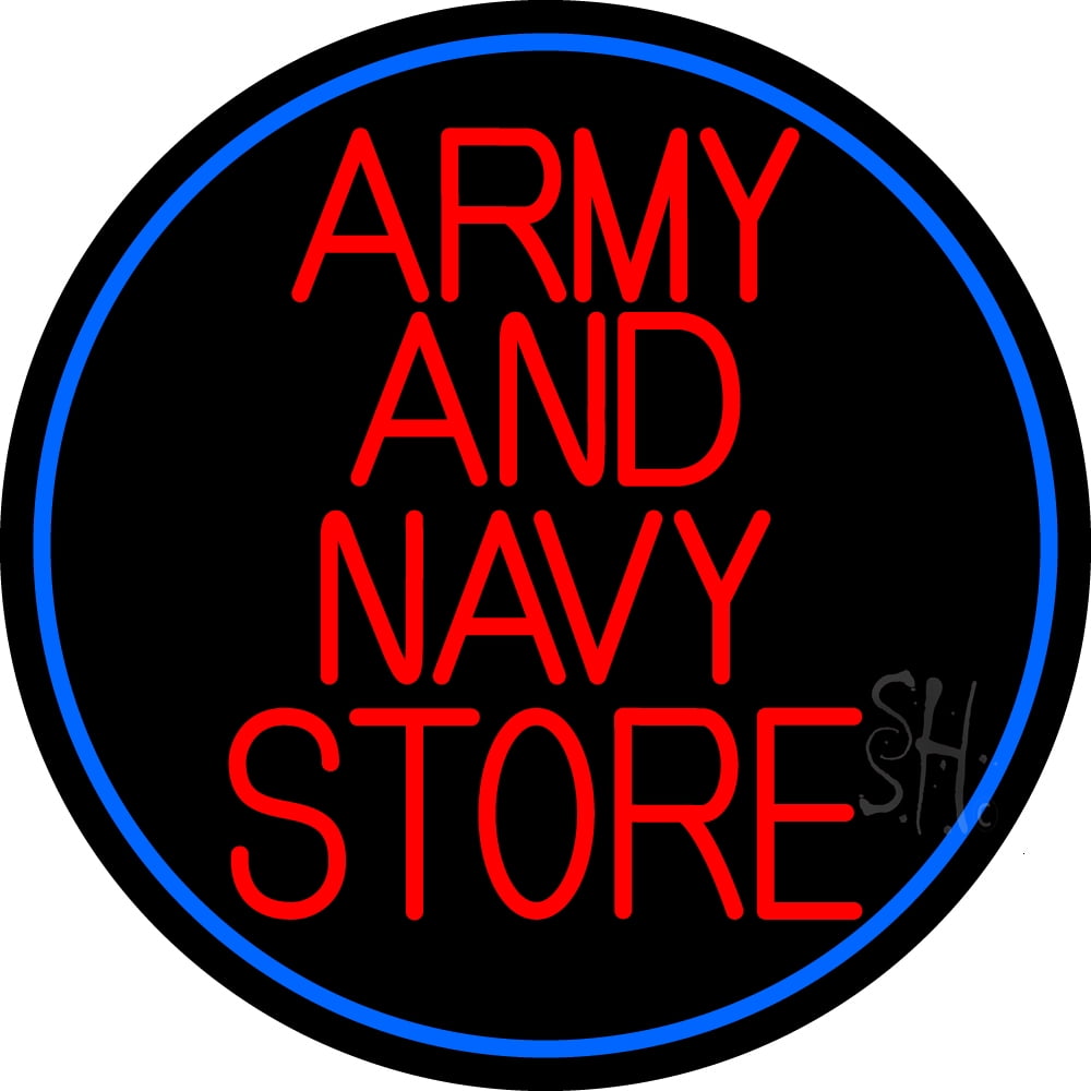 Red Army And Navy Store LED Neon Sign 18 x 18 - inches, Black Square ...