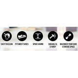 Montauk 16 Pair Organizer, Revolving White Wood Shoe Storage Rack with ...