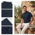 Boyscolos Men's Slim Fit Lightweight Breathable Knit Short Sleeve Polo ...
