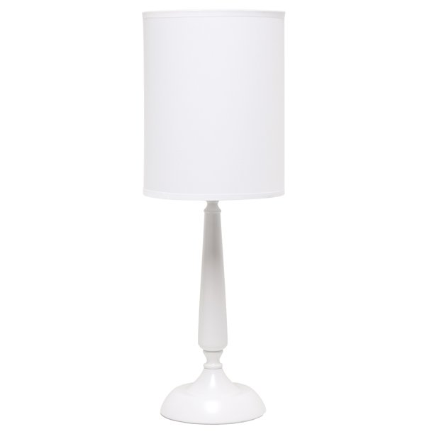 Simple Designs Traditional Candlestick Table Lamp, White - Walmart.com