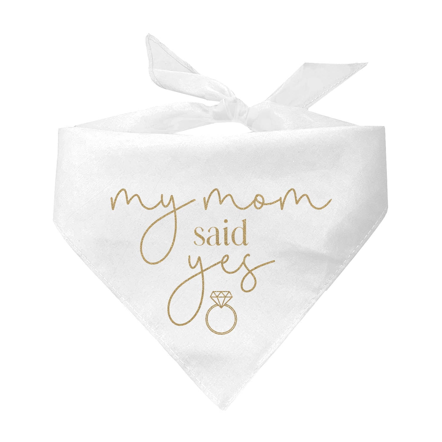 My Mom Said Yes! Engagement Announcement Elegant Triangle Dog Bandana ...
