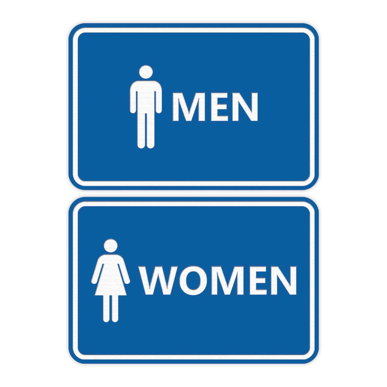 Classic Framed Men Women Sign Set (Blue) - Large - Walmart.com