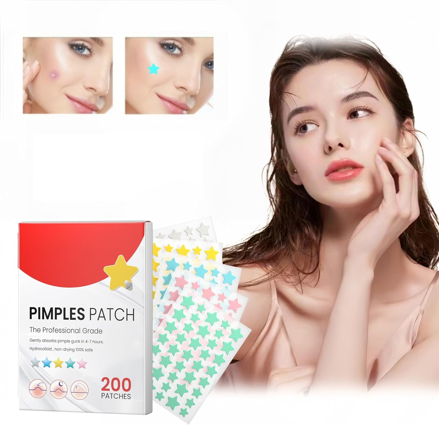 Parches para el acné, 200 almohadillas hidrocoloides para los granos ...