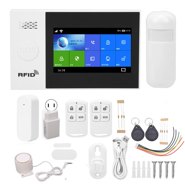 Alarma GPRS, WIFI + GSM + GPRS Alarma antirrobo con pantalla táctil TFT ...