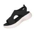 Bkhluea Women Knit Sandals Open Toe Platform Ankle Strap Shoes Summer ...