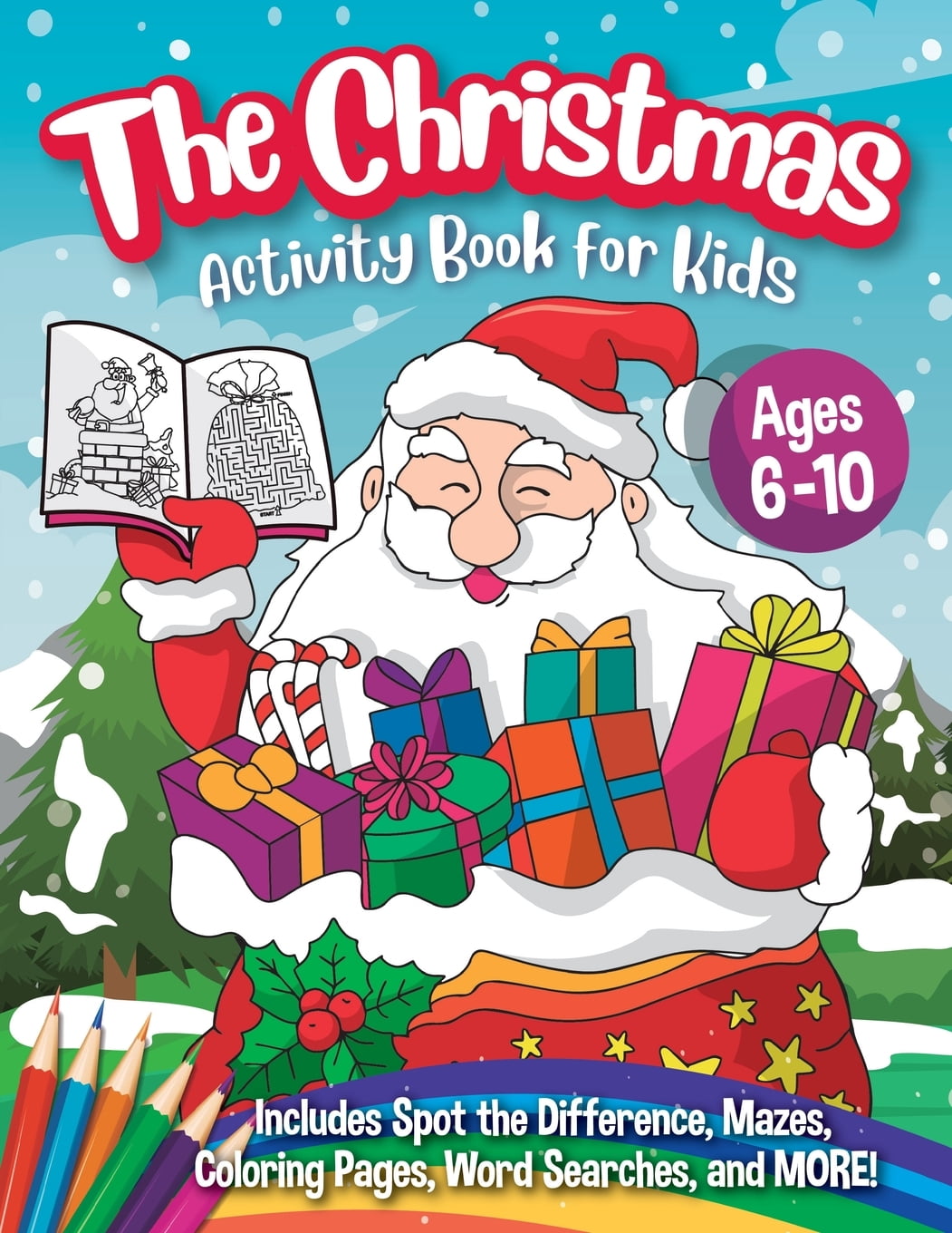 The Christmas Activity Book For Kids Ages 6 10 Paperback Walmart