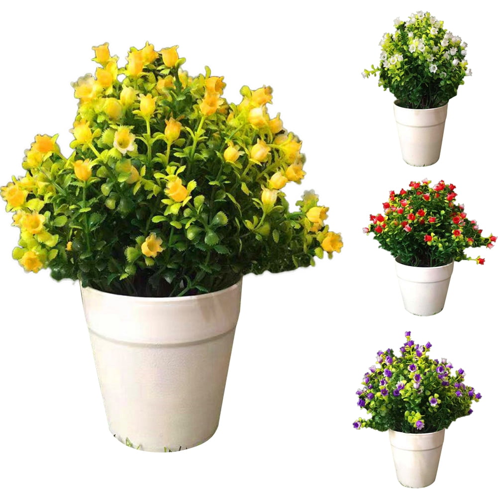 SPRING PARK Artificial Fake Planter Grass Potted Ball Plant Bonsai ...