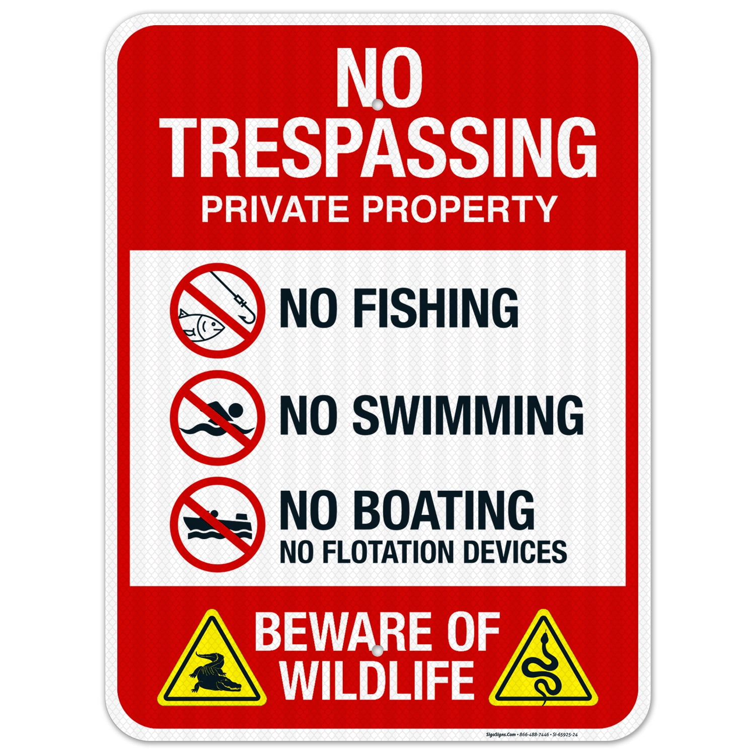 No Trespassing Private Property No Fishing No Swimming No Boating ...
