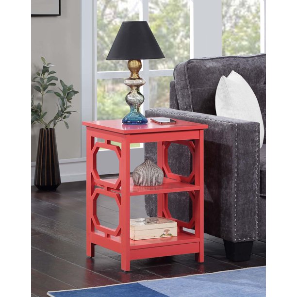 Convenience Concepts Omega End Table with Shelf, Coral - Walmart.com