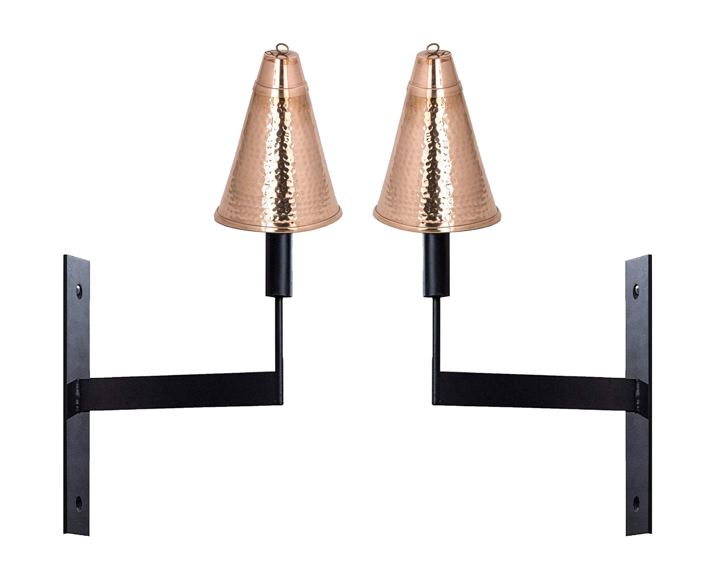 Hawaiian Cone Wall Mount Oil Lamp - Set of 2 Modern Wall Sconce Torches ...