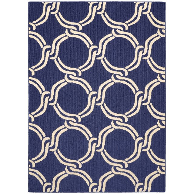 Garland Rug Large Twisted Rope Indigo/Ivory 8'x10' Nautical Indoor Area ...