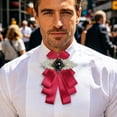 BAOPAI Vintage Multi-Layer Crystal Bow Tie & Lapel Pin 2-in-1 ...