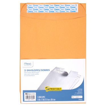 Mead Heavyweight Large Clasp Envelopes, 9x12 inch, 20 Count - Walmart.com